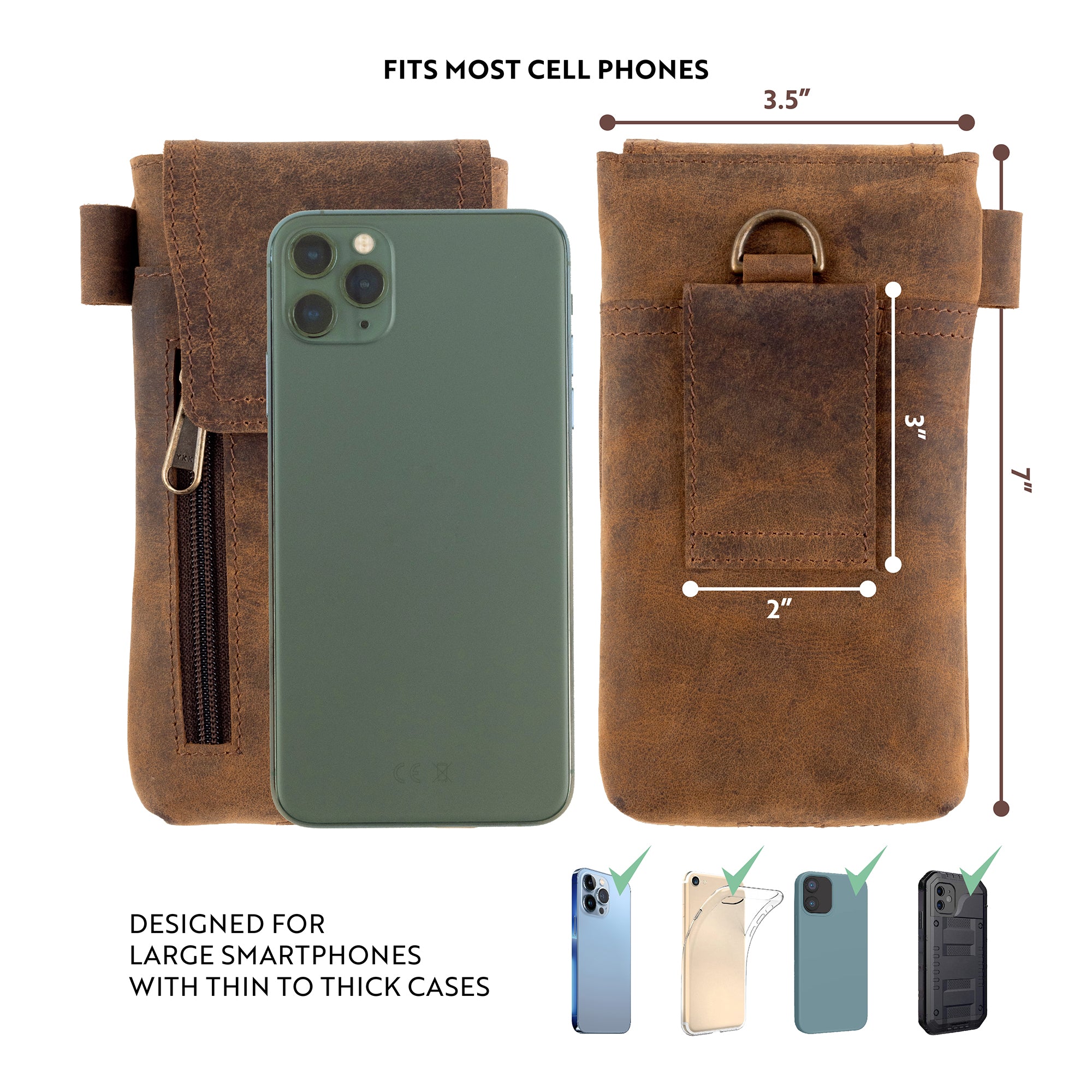 Leather Phone Holster Made With Genuine Buffalo Leather by Moonster ...