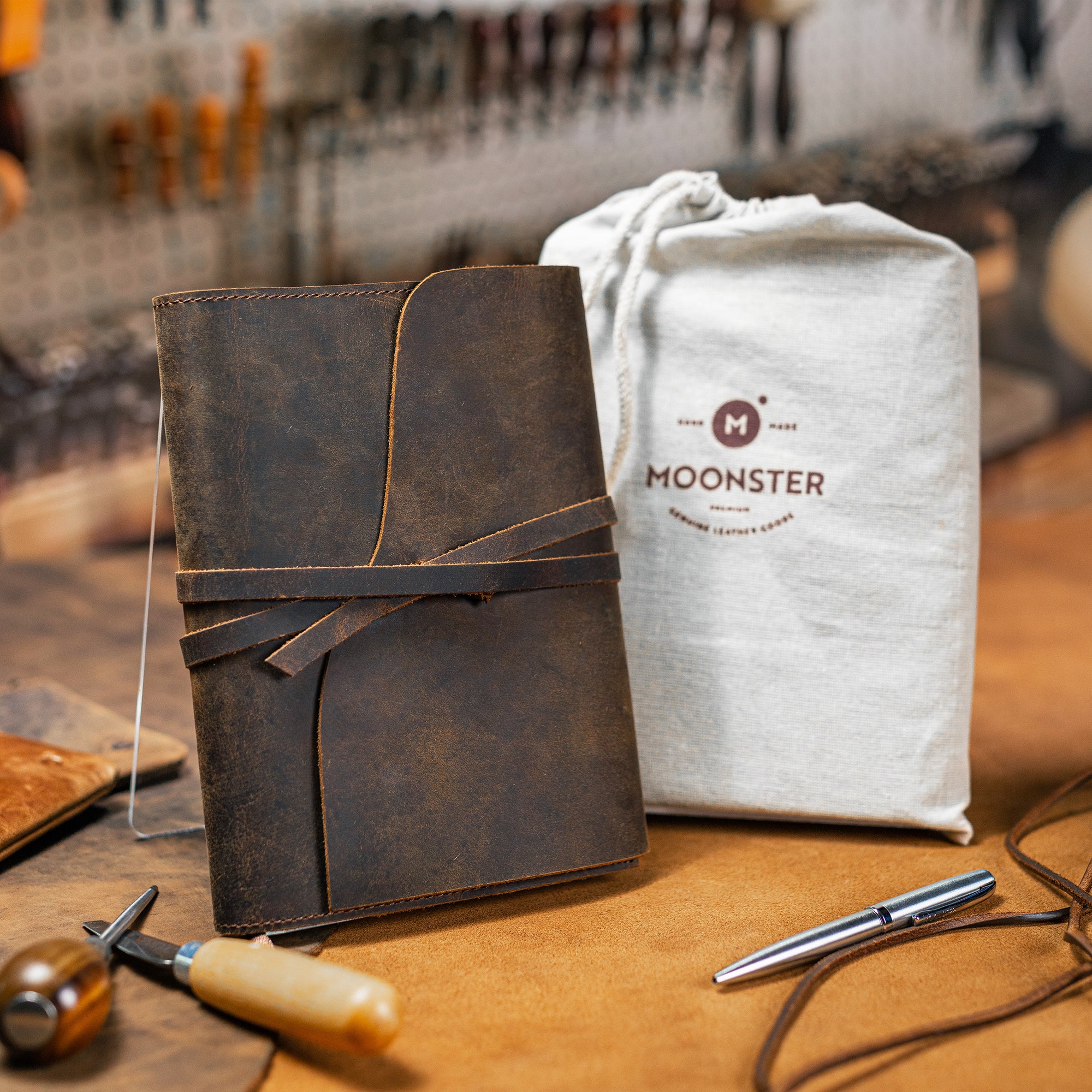 Refillable Leather Journal (Lined Paper) - Genuine Leather by Moonster ...