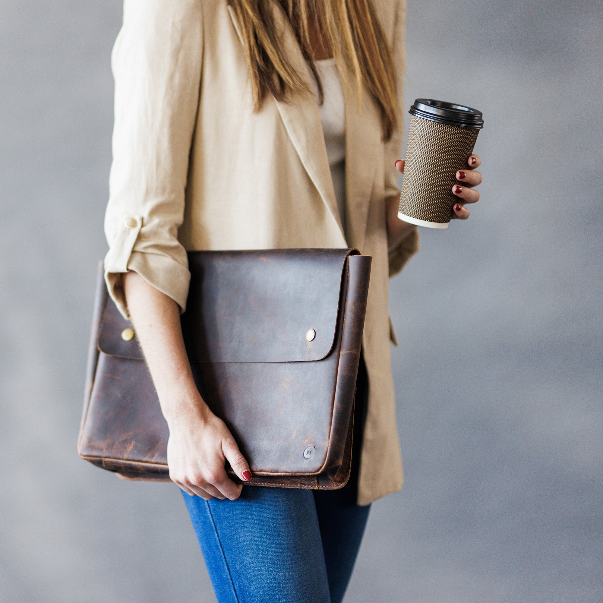 Leather Laptop Sleeve - Buffalo Leather Laptop Case by Moonster ...