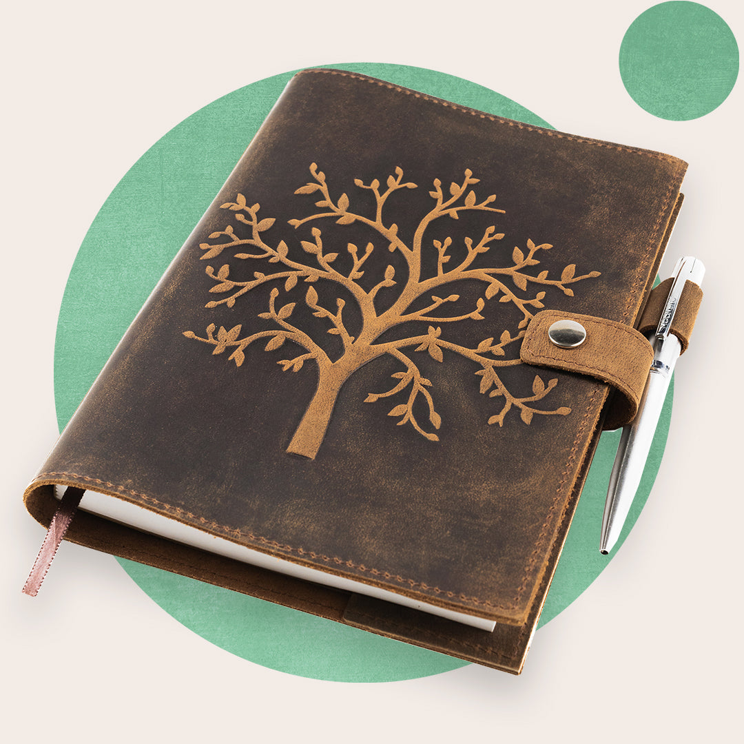 Refillable Tree of Life Journal - Genuine Leather Journals by Moonster ...